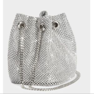 Bags | Silver Rhinestone Embellished Bag | Poshmark